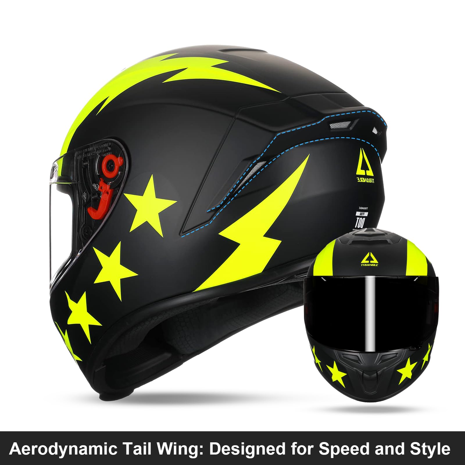 Snapklik.com : TRIANGLE Motorcycle Helmet For Adults, Full Face ...