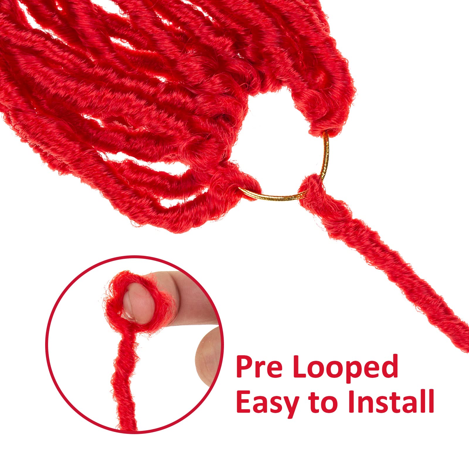 Snapklik.com : Red Soft Locs 24 Inch 6 Packs Distressed Faux Locs ...