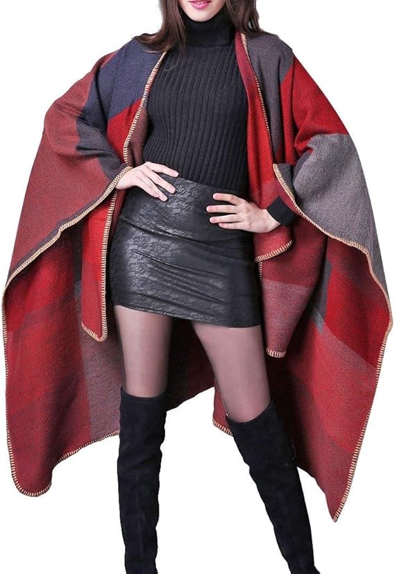 Chal De Mujer Otoño Invierno Cómodo Caliente Capa Poncho Vintage A ...