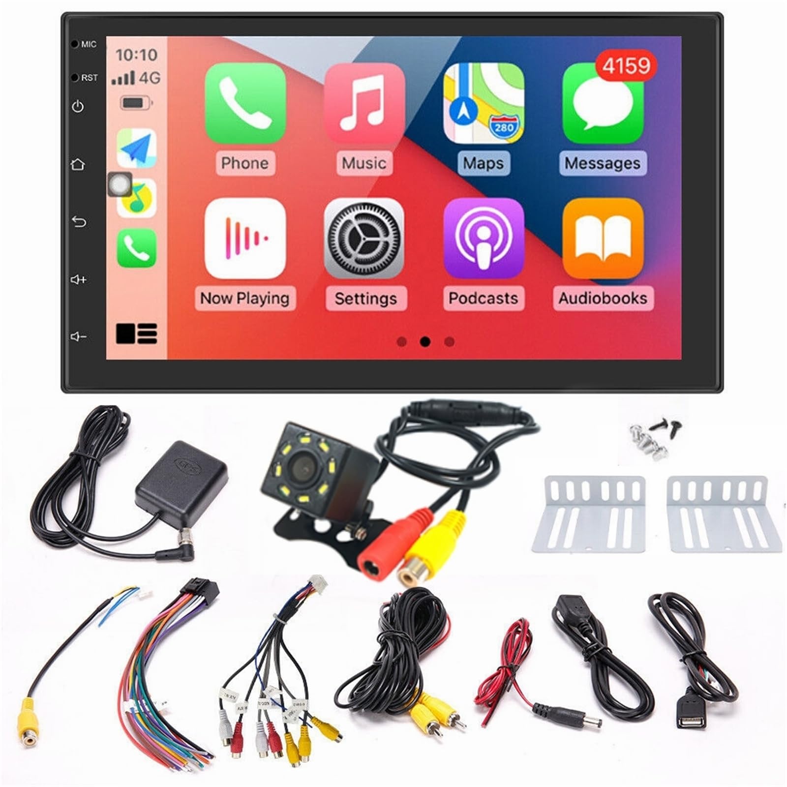 Double Din Car Stereo Radio Android Auto Wireless Apple Carplayer with ...