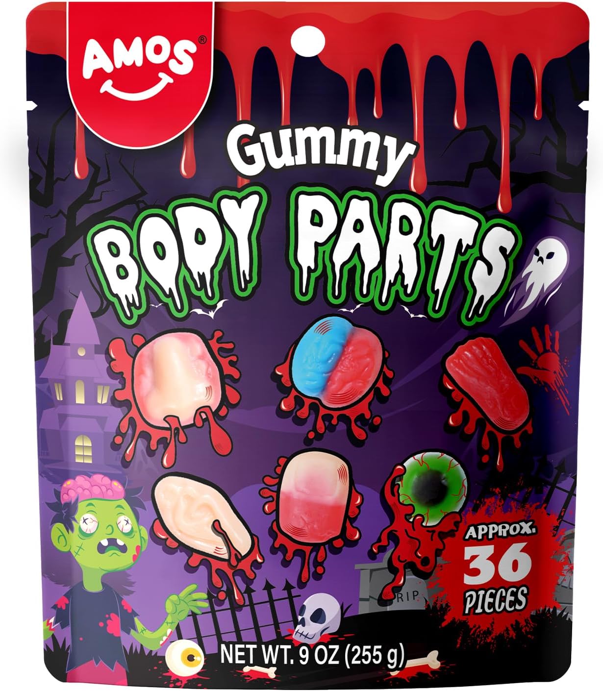 Amazon.com : Gummy Body Parts Candy - 50 Individually Wrapped Pieces ...