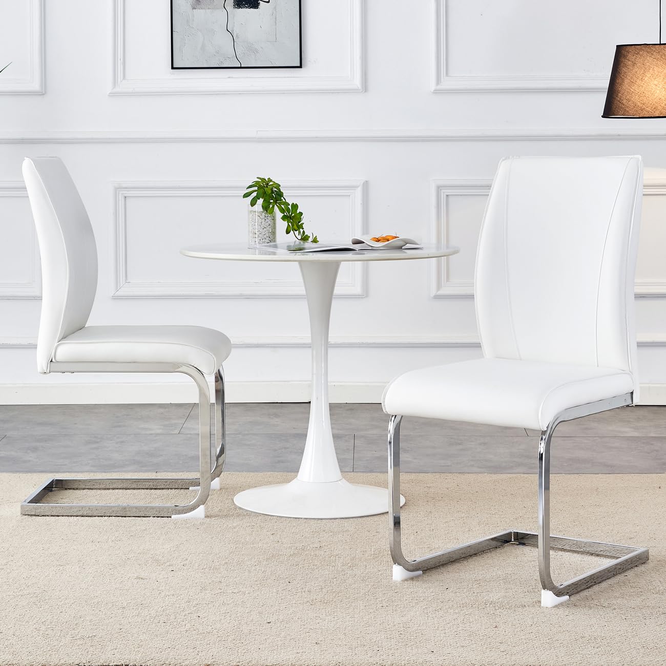 Amazon.com - DCTPAY Dining Chairs Set of 2,Modern White Dining Room ...