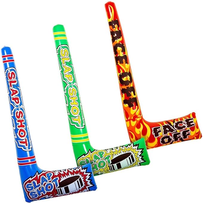 Amazon.com: Fun Express Inflatable Hockey Sticks - Set of 12 Blow up ...