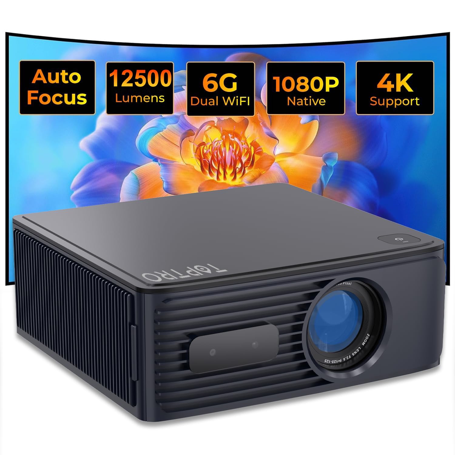 AUN M6 Native 1080P Fully Automatic Projector for Home 4K Support HDR ...