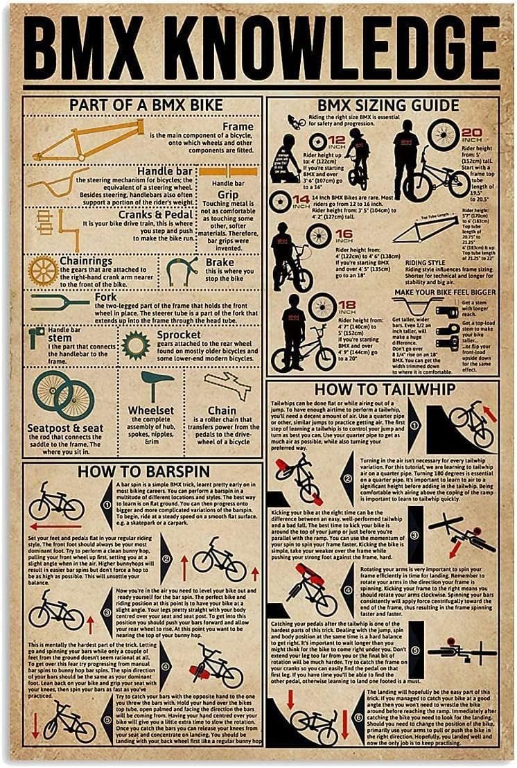 Amazon.com: Bmx Knowledge Metal Tin Signs Part Of A Bmx Bike ...