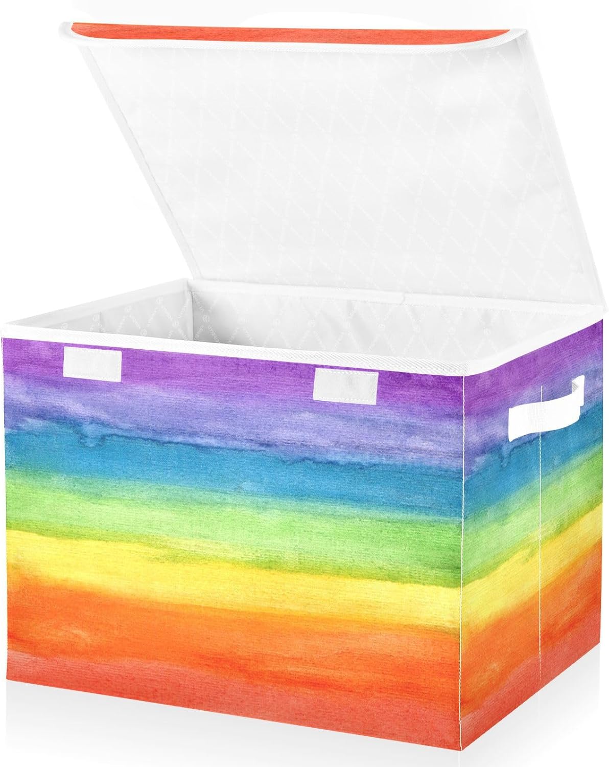 Amazon.com: Large Collapsible Storage Bins with Lids, Colorful Stripe ...