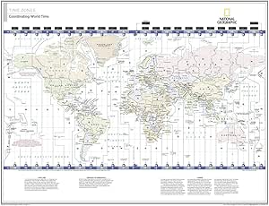 National Geographic World Time Zones Wall Map: Coordinating World Time ...