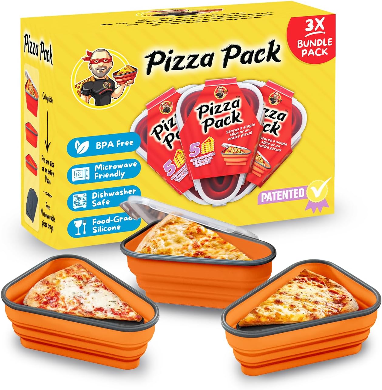 Amazon.com: PIZZA PACK The Perfect Reusable Pizza Storage Container ...