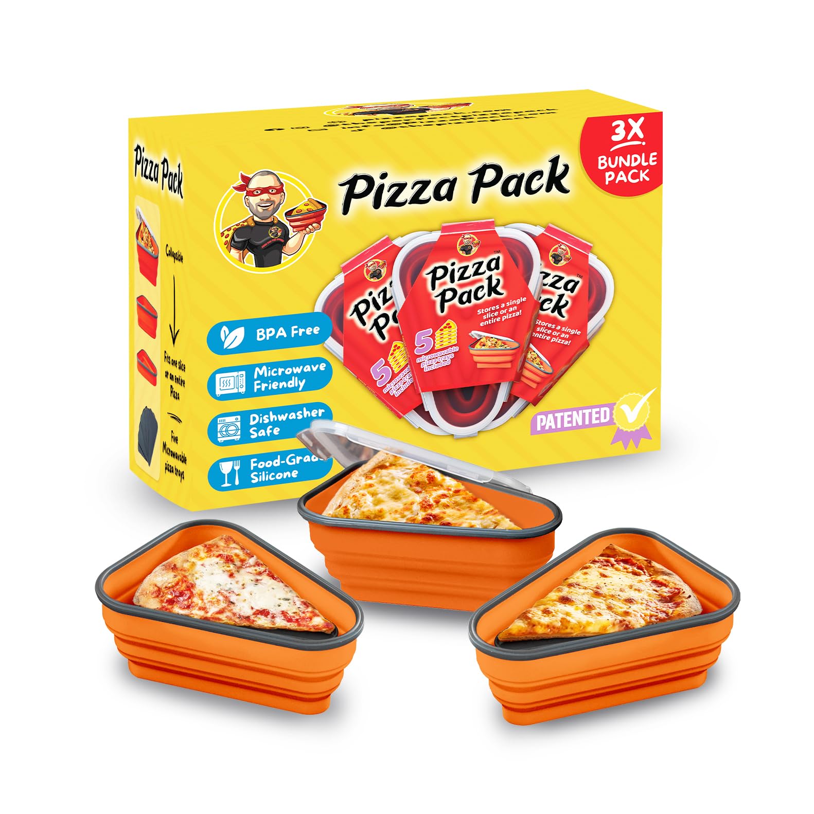 Amazon.com: PIZZA PACK The Perfect Reusable Pizza Storage Container ...
