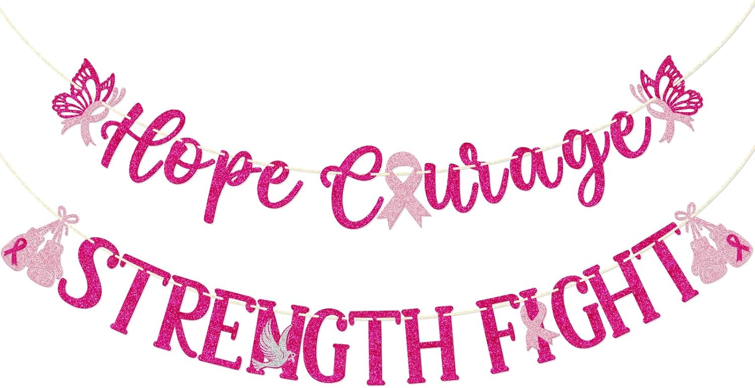 Amazon.com: Breast Cancer Awareness Banner, Pre-strung Breast Cancer ...
