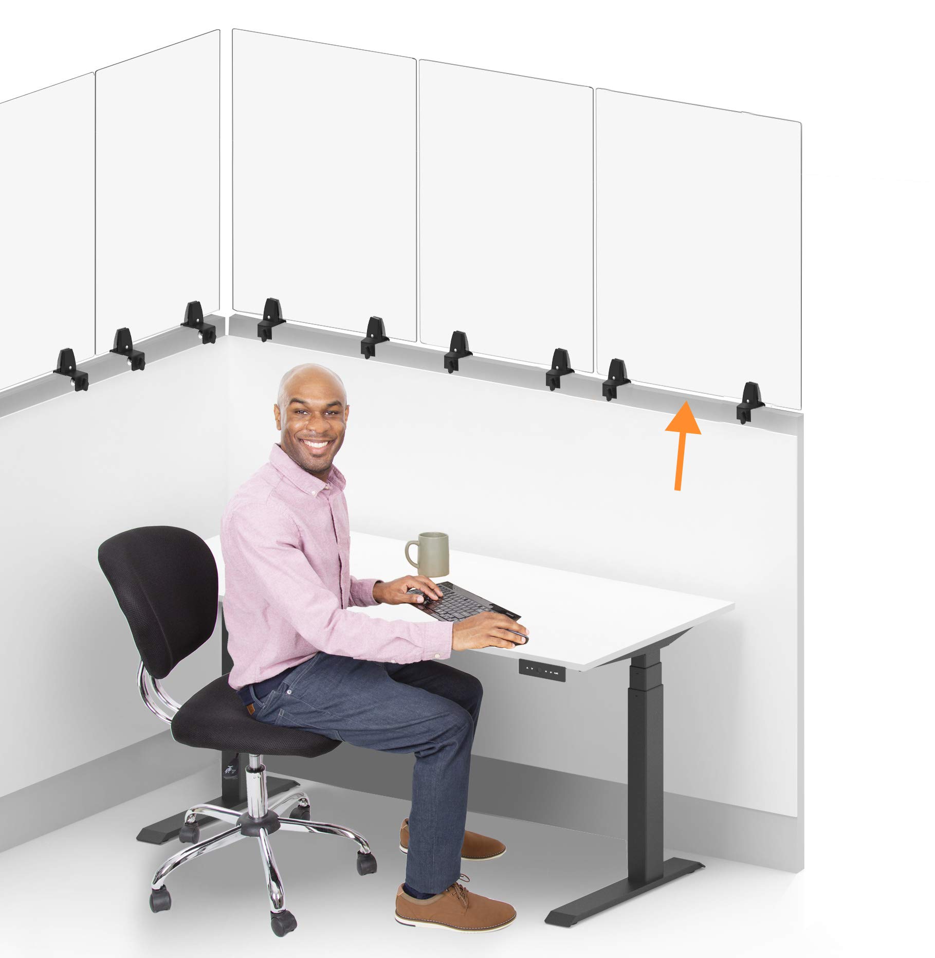 Stand Steady Clear Cubicle Wall Extender Single 24 In X | Desertcart ...