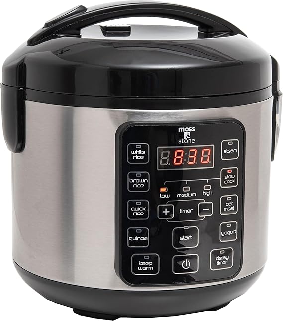 Amazon.com: Moss & Stone - Small Digital Electric Rice Cooker, 4-8 Cups ...