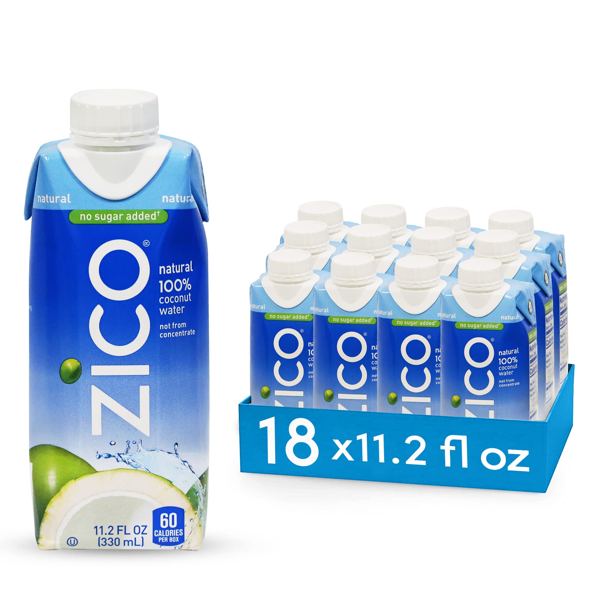 Buy ZICO 100% Coconut Water Drink - 18 Pack, Natural Flavored - No ...