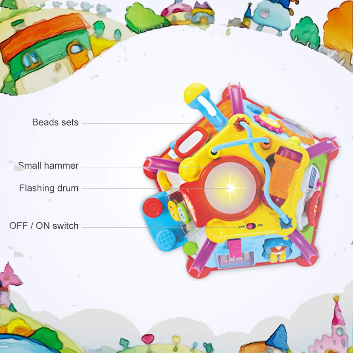 Toysery Baby Activity Center – Toddler Kids Learning Cube with Lights ...