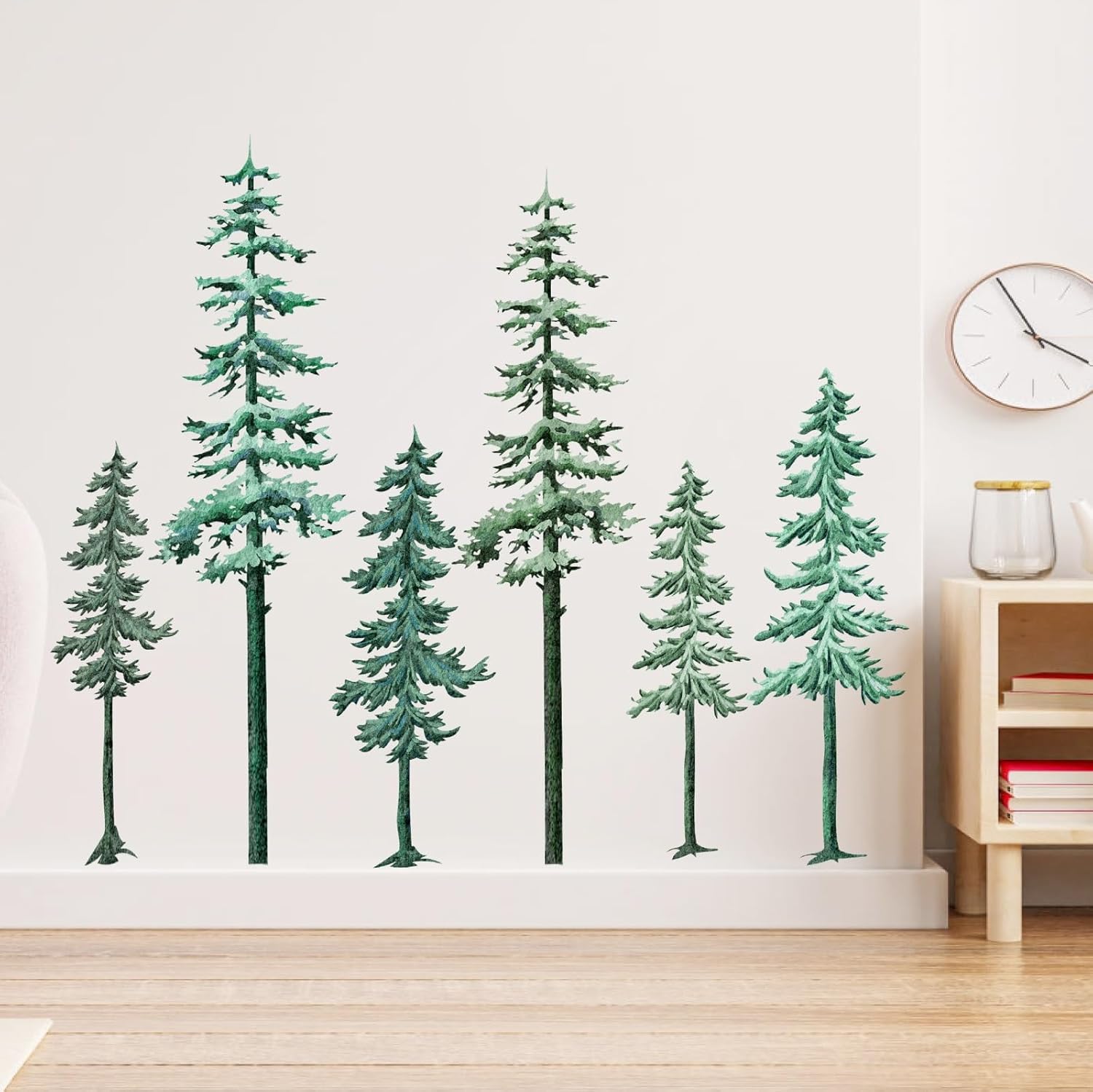 Amazon.com: Large Pine Tree Wall Decal Big Pine Trees Wall Stickers ...