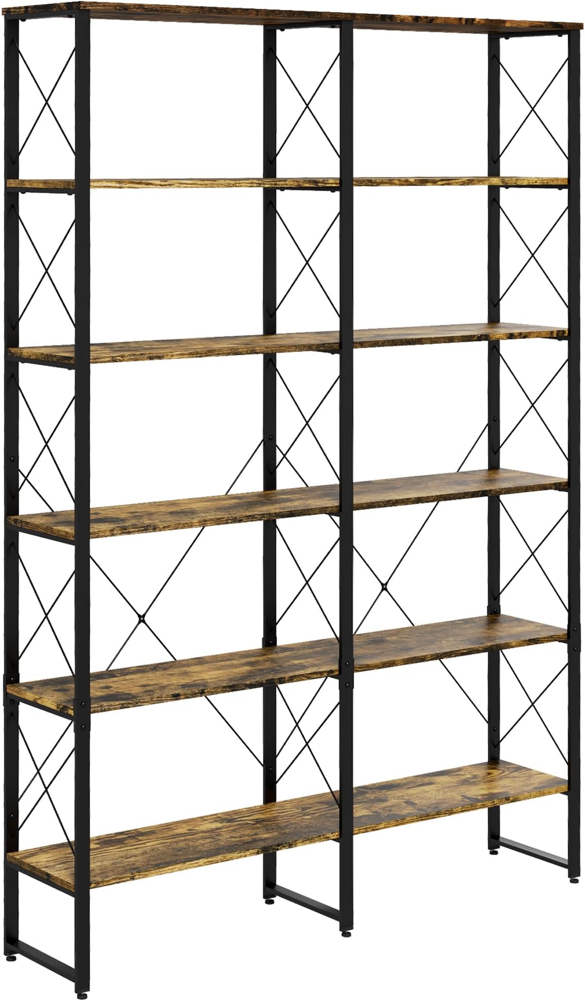Amazon.com: HOMCOM Bookshelf, Tall Industrial Bookcase with 6 Shelves ...