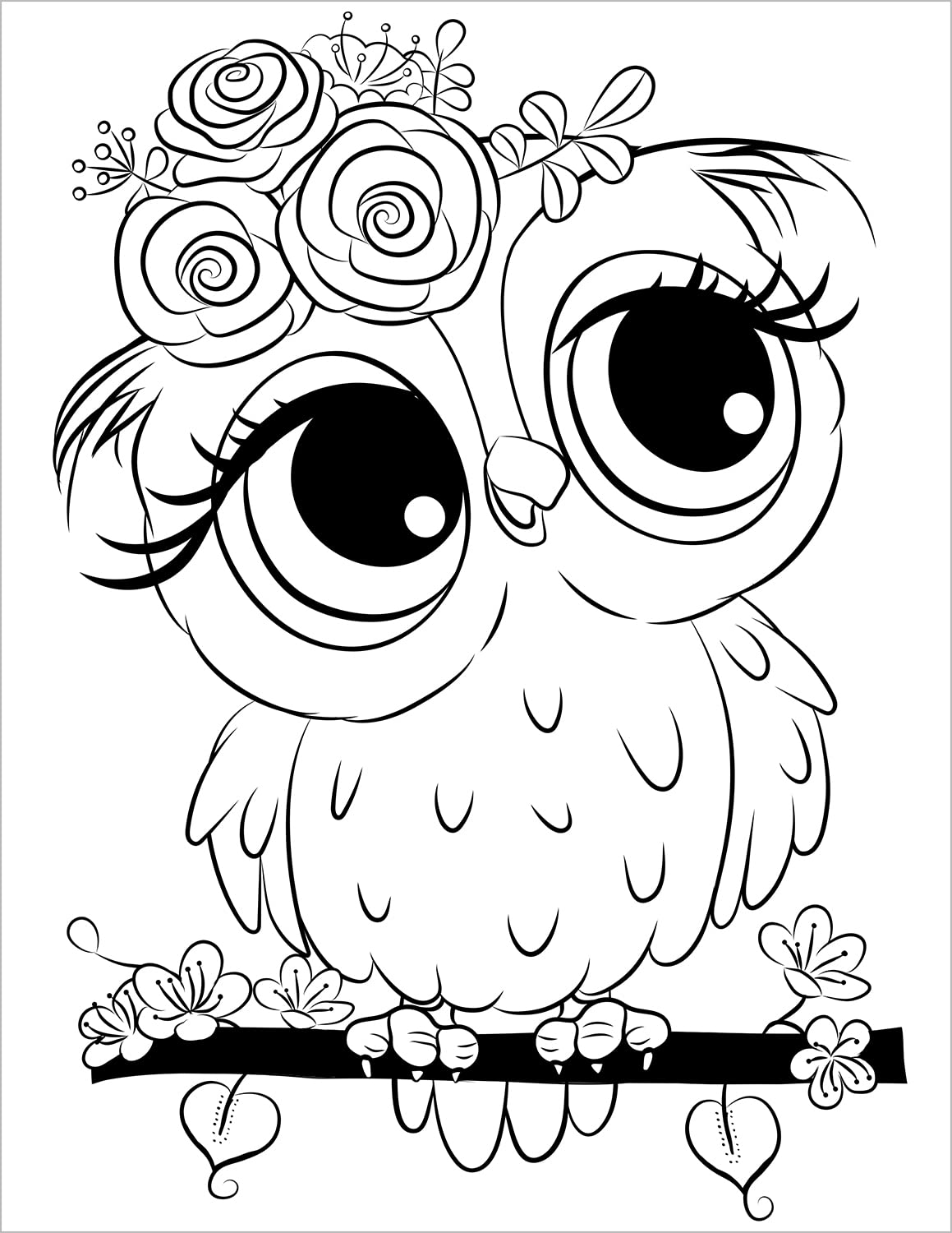 Cute Baby Owl Coloring Pages
