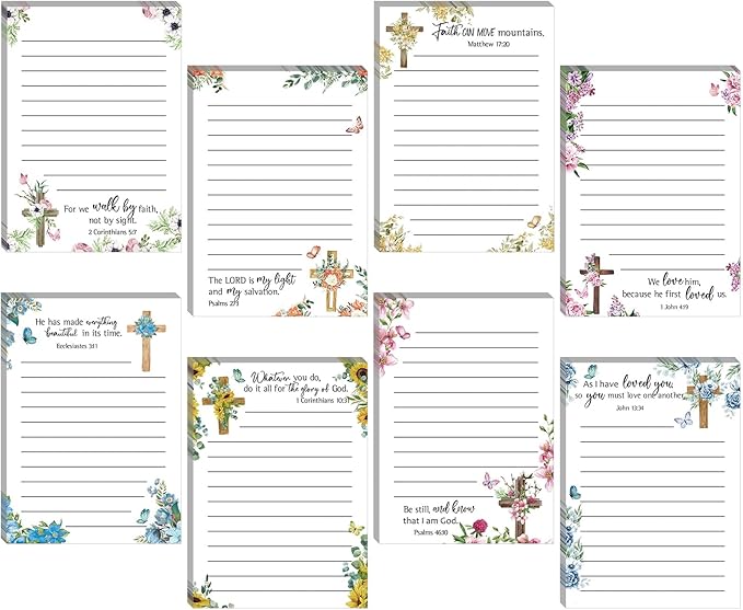 Amazon.com : Gersoniel 8 Pack Christian Notepads Inspirational Memo ...
