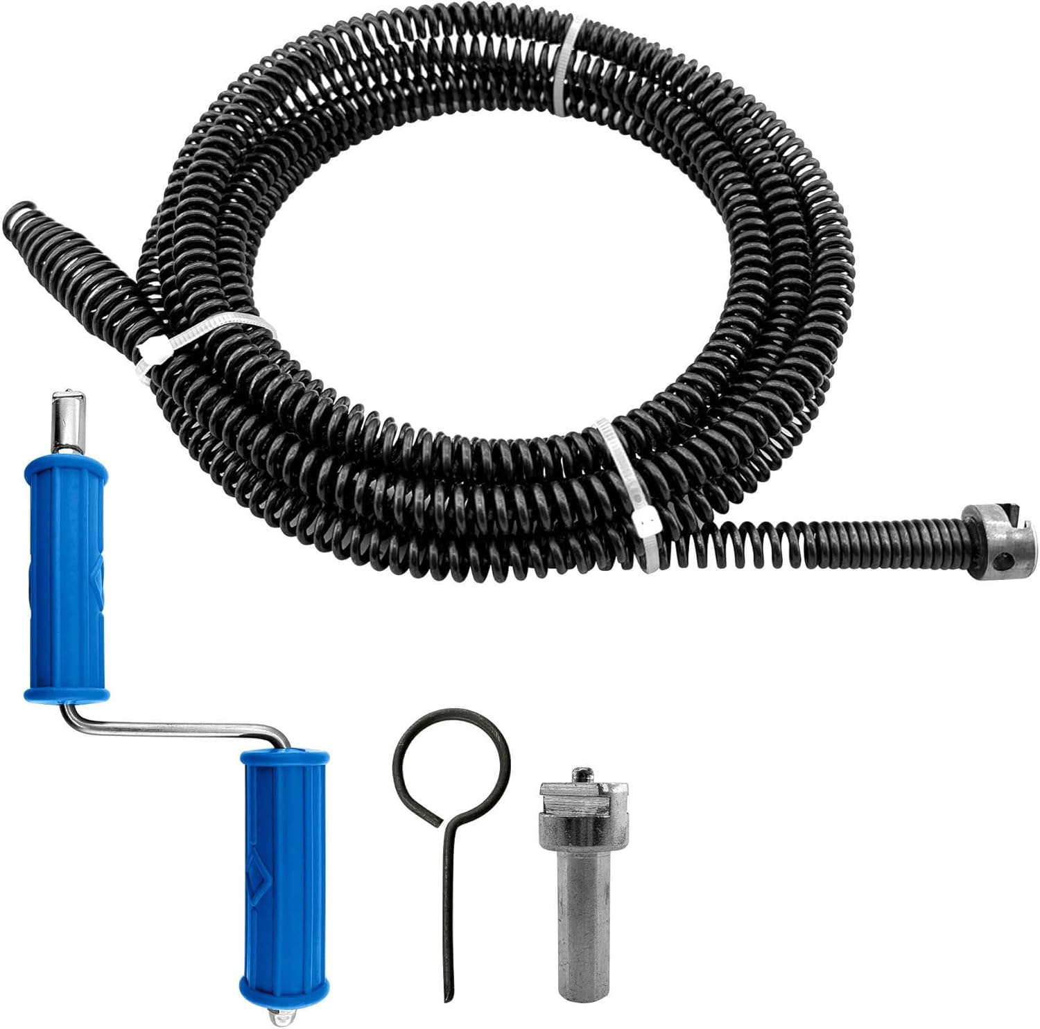 Drain Snake Unblocker 3M, 10mm with Electric Adapters and Handle Tool ...