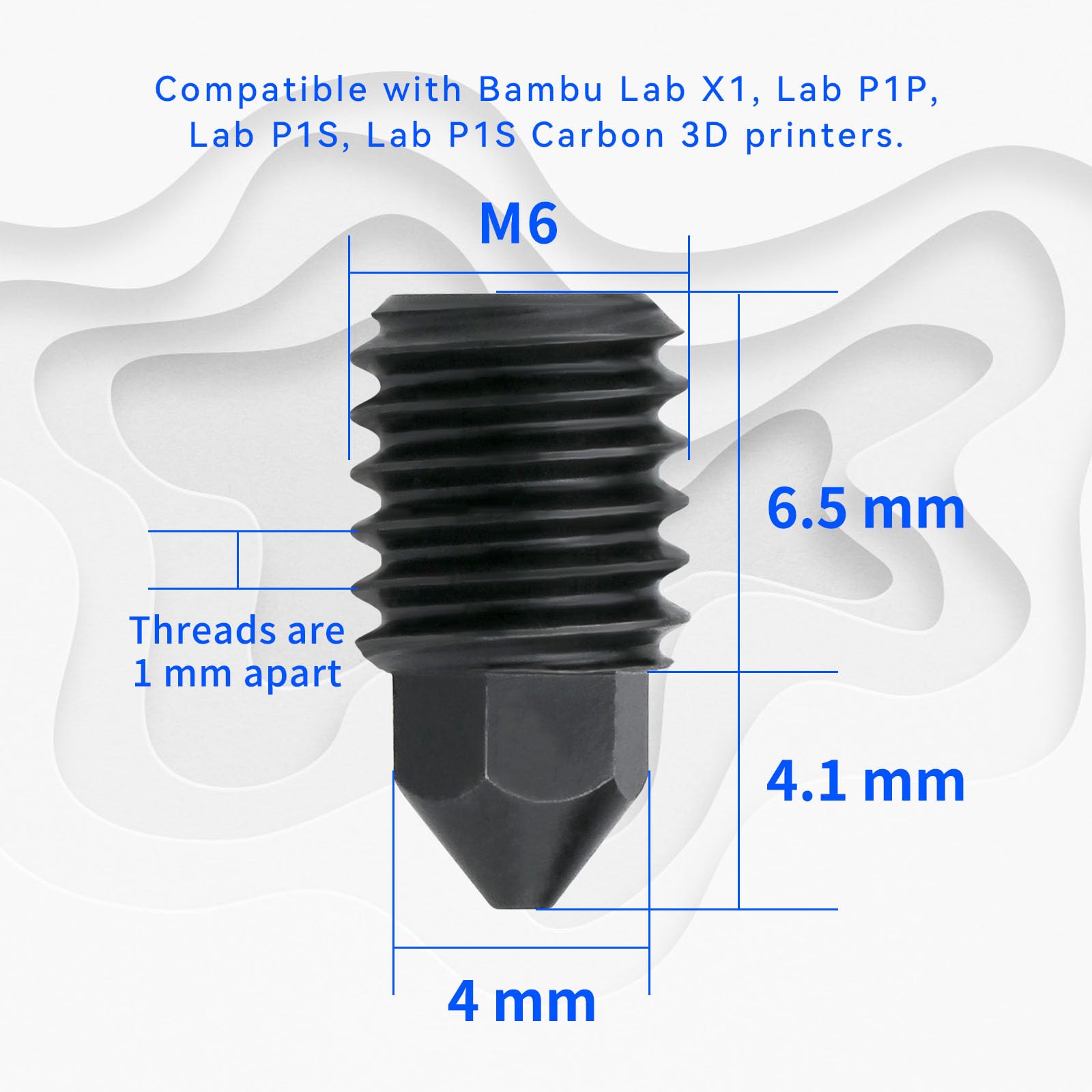 Snapklik.com : 10 Pcs Nozzles Bamboo Lab Nozzle 6 Pcs Hardened Steel ...