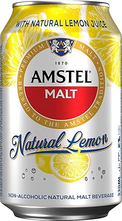 Amstel Zero Non-Alcoholic Natural Malt Beverage with Lemon Flavor - 330 ...
