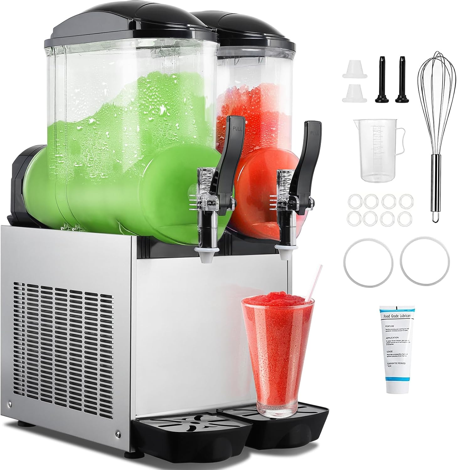 Amazon.com: Commercial Slushy Machine 6.4 Gallons, 2 Bowls Margarita ...