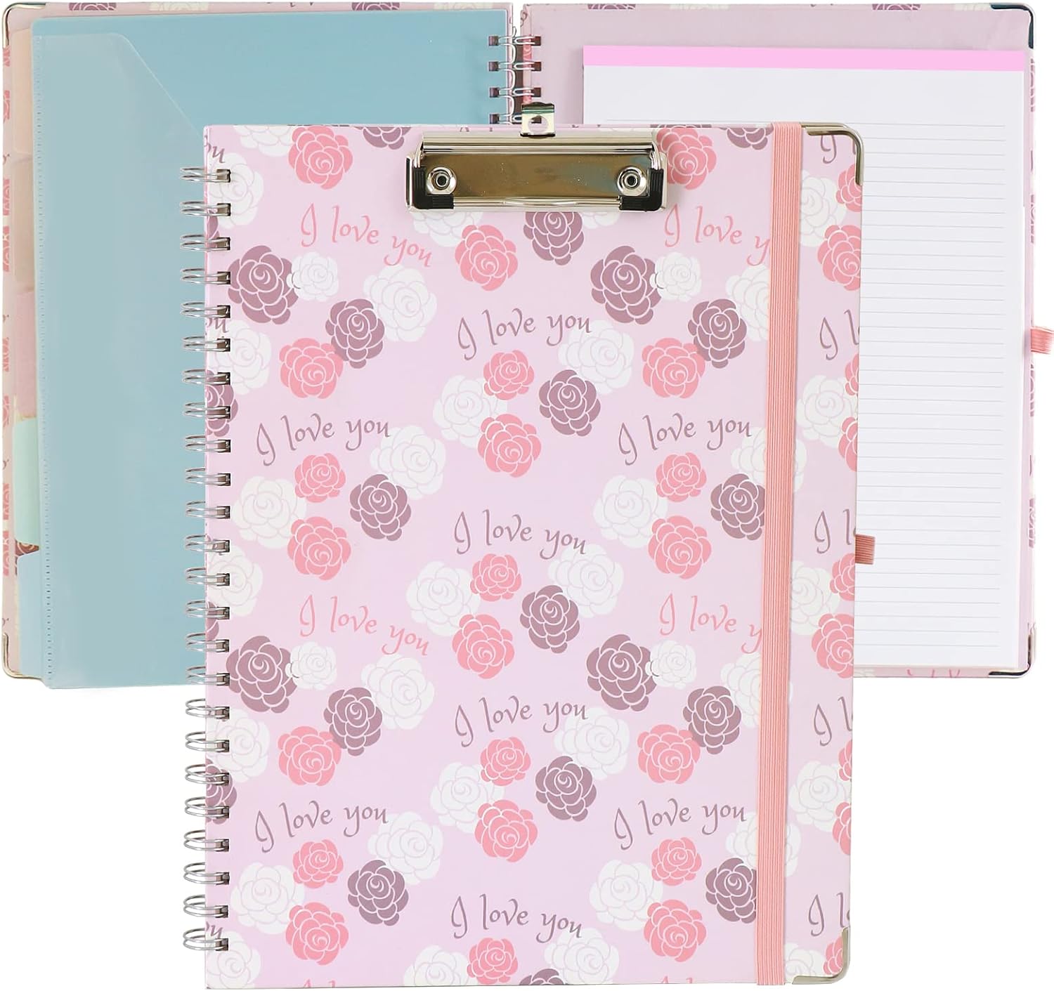 Amazon.com : Clipboard Folio Spiral Folder Board,5 Extra Folders with ...