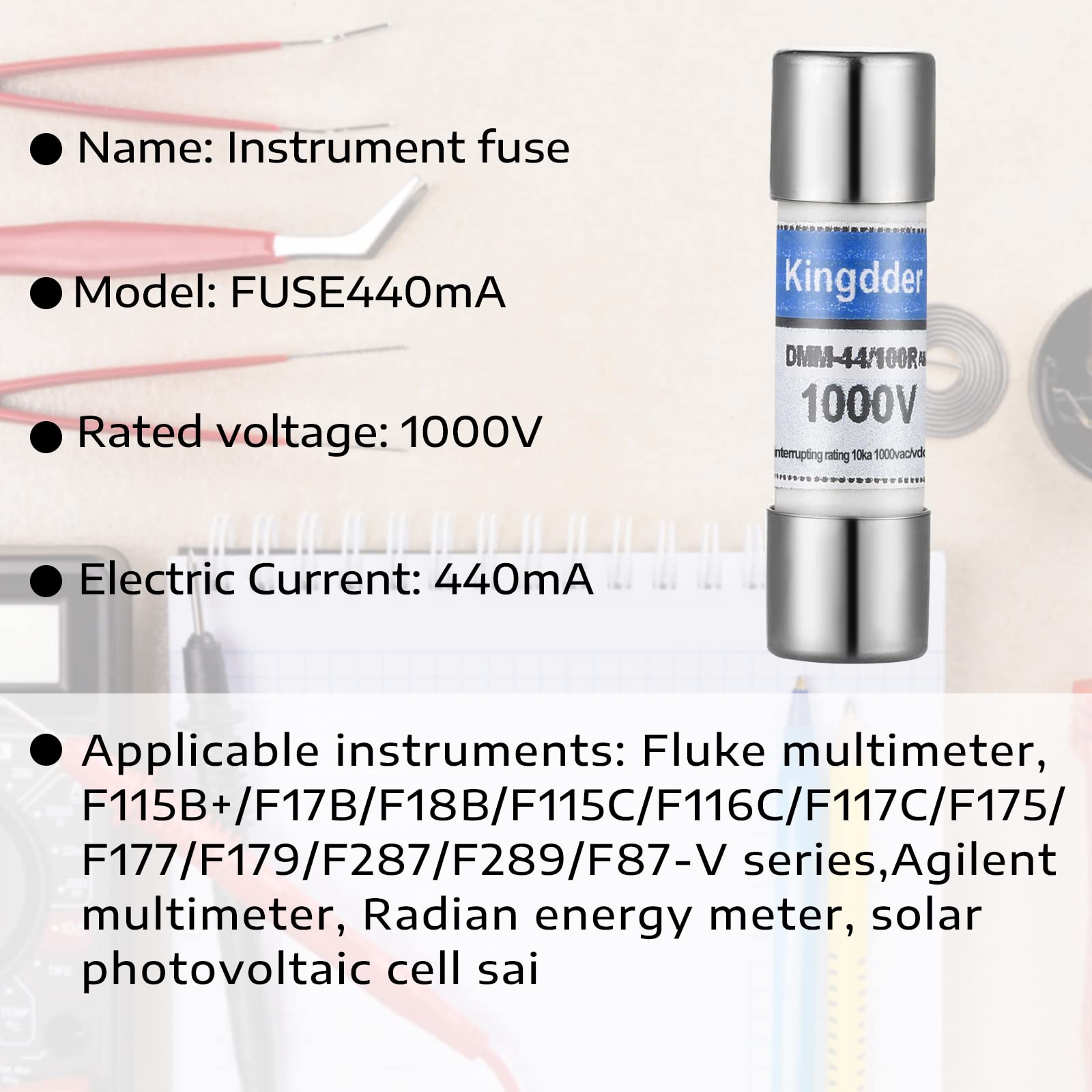 Snapklik.com : Kingdder Digital Multimeter Fuse DMM-44/100 440MA 1000V ...