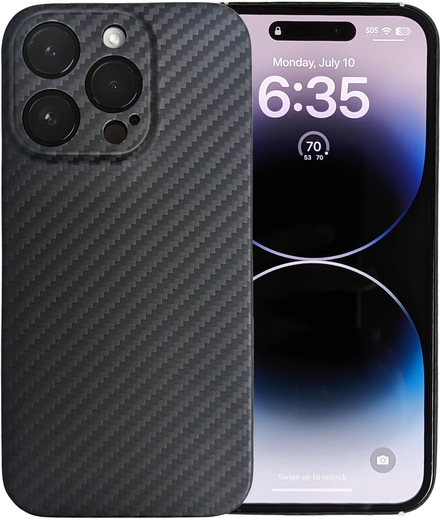 Amazon.com: Beerow Carbon Fiber Ultra Thin Case for iPhone 14 Pro, Real ...