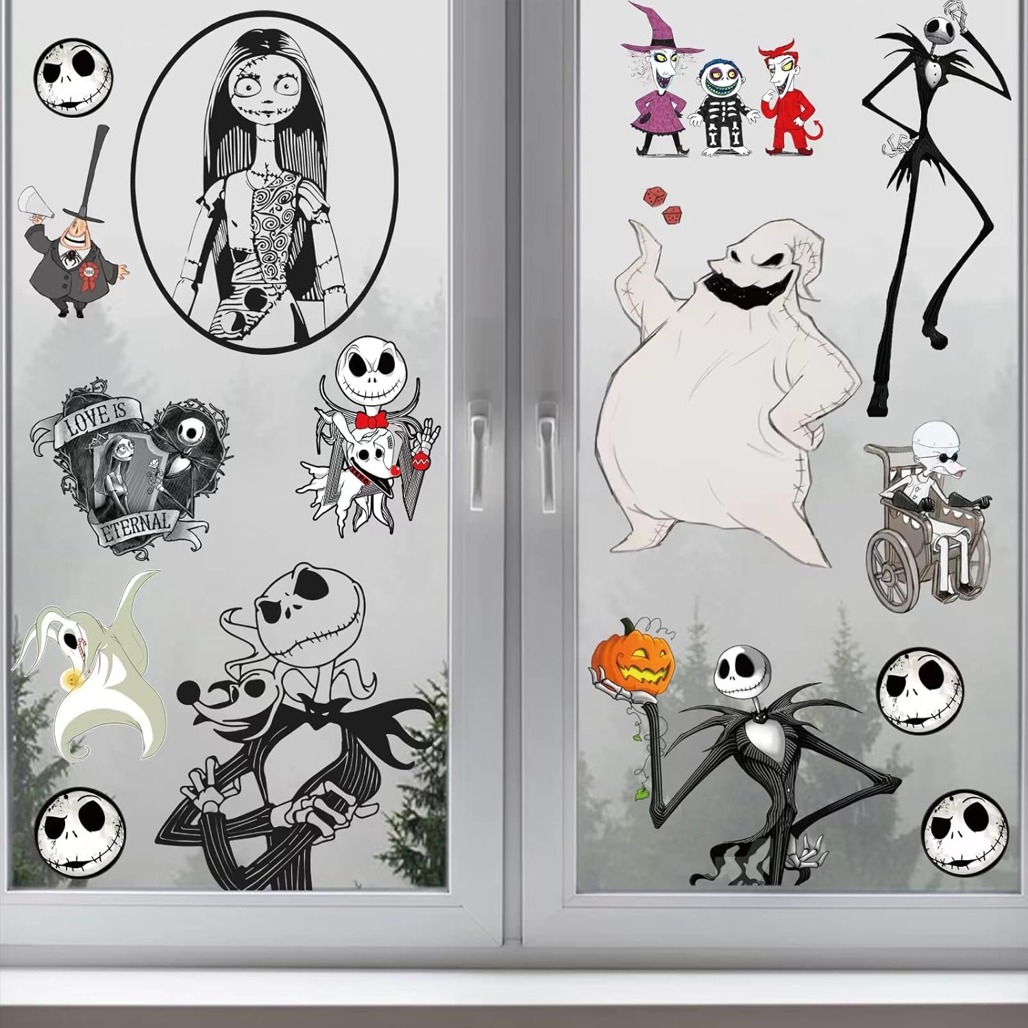 Cartoon Window Clings Decals,Party Removable Stickers for Glass Windows ...