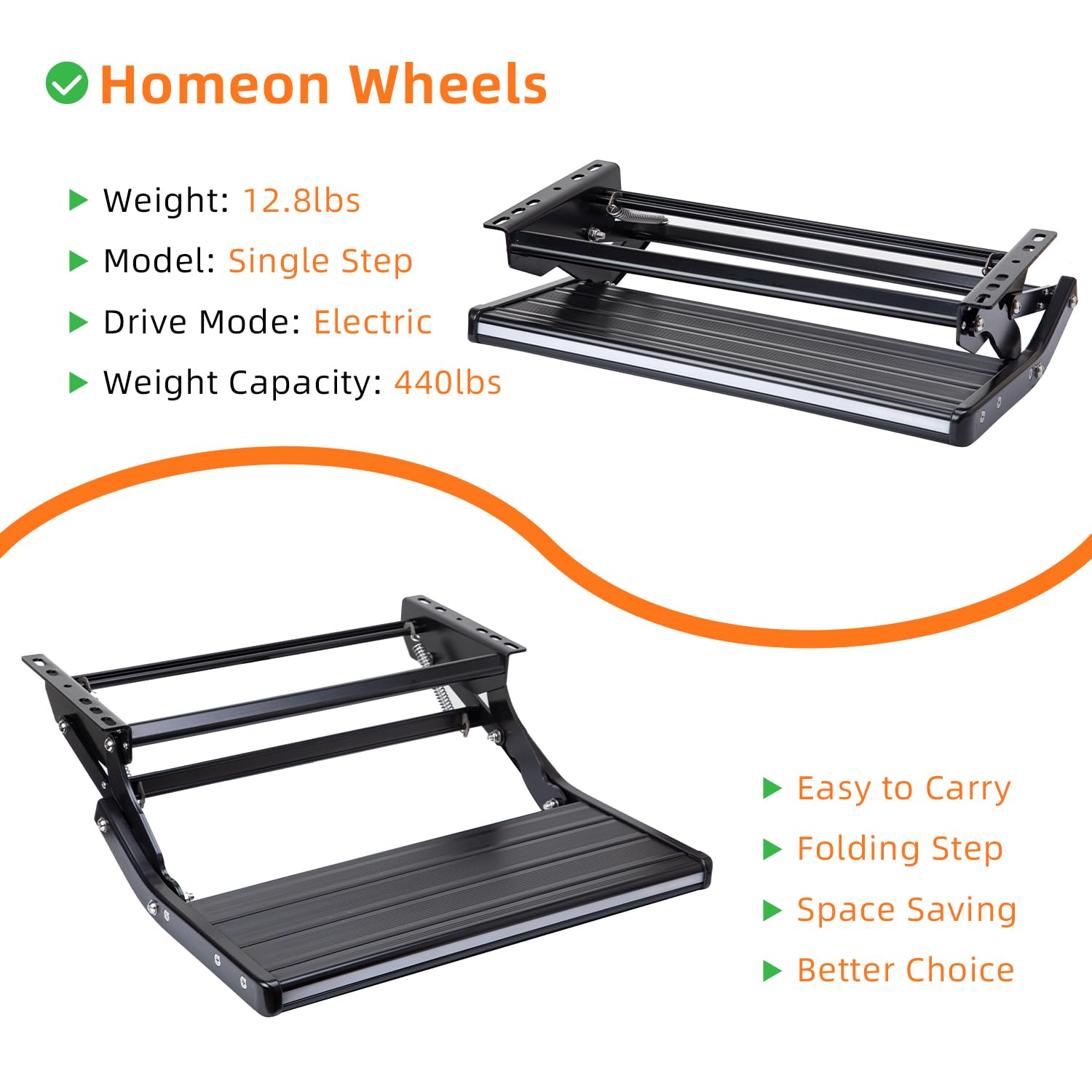 Snapklik.com : Homeon Wheels RV Camper Steps Compact One-Hand Expand Or ...