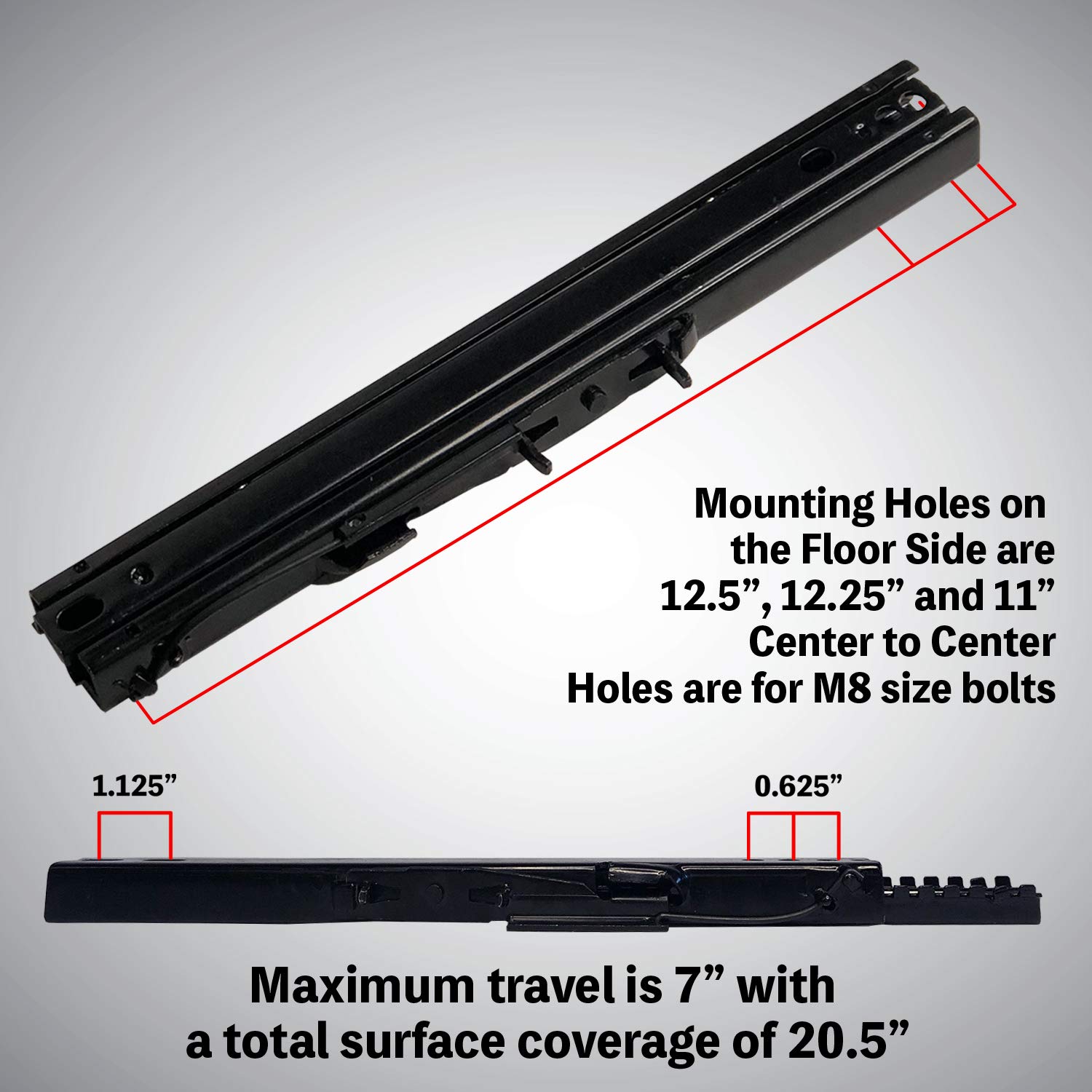 Snapklik.com : Invictus Universal Vehicle Seat Slider Track Set For ...
