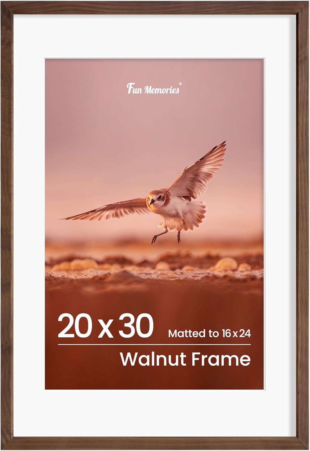 Amazon.com - 20x30 Walnut Picture Frame, USA-Sourced Natural Walnut ...