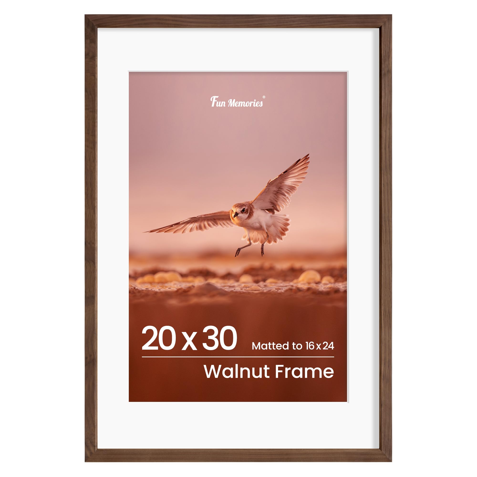 Amazon.com - 20x30 Walnut Picture Frame, USA-Sourced Natural Walnut ...