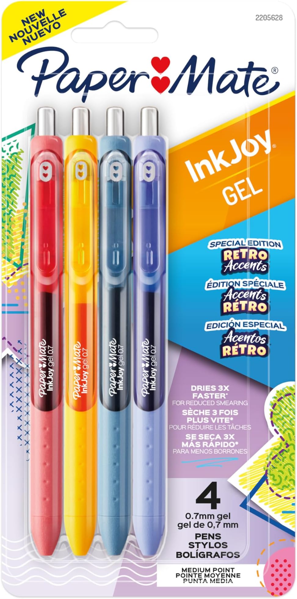 Amazon.com: Paper Mate InkJoy Gel Pens, Retro Accent Colors, Medium (0 ...