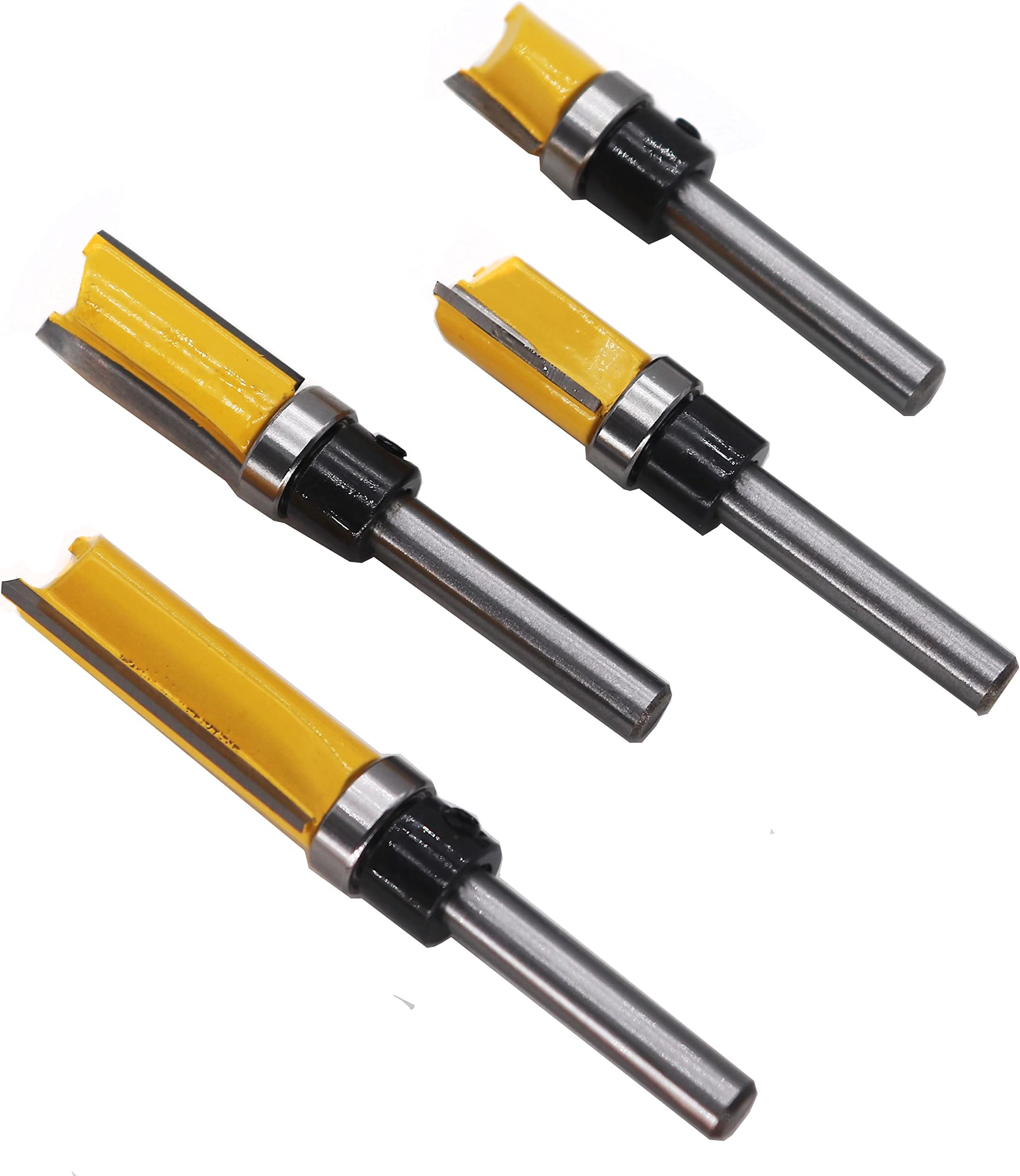 Yakamoz Industrial Grade 4Pcs 1/4 Inch Shank Flush Trim Router Bit Set ...