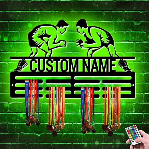 Amazon.com : Personalize Wrestling Medal Hanger,Medal Holder Display ...