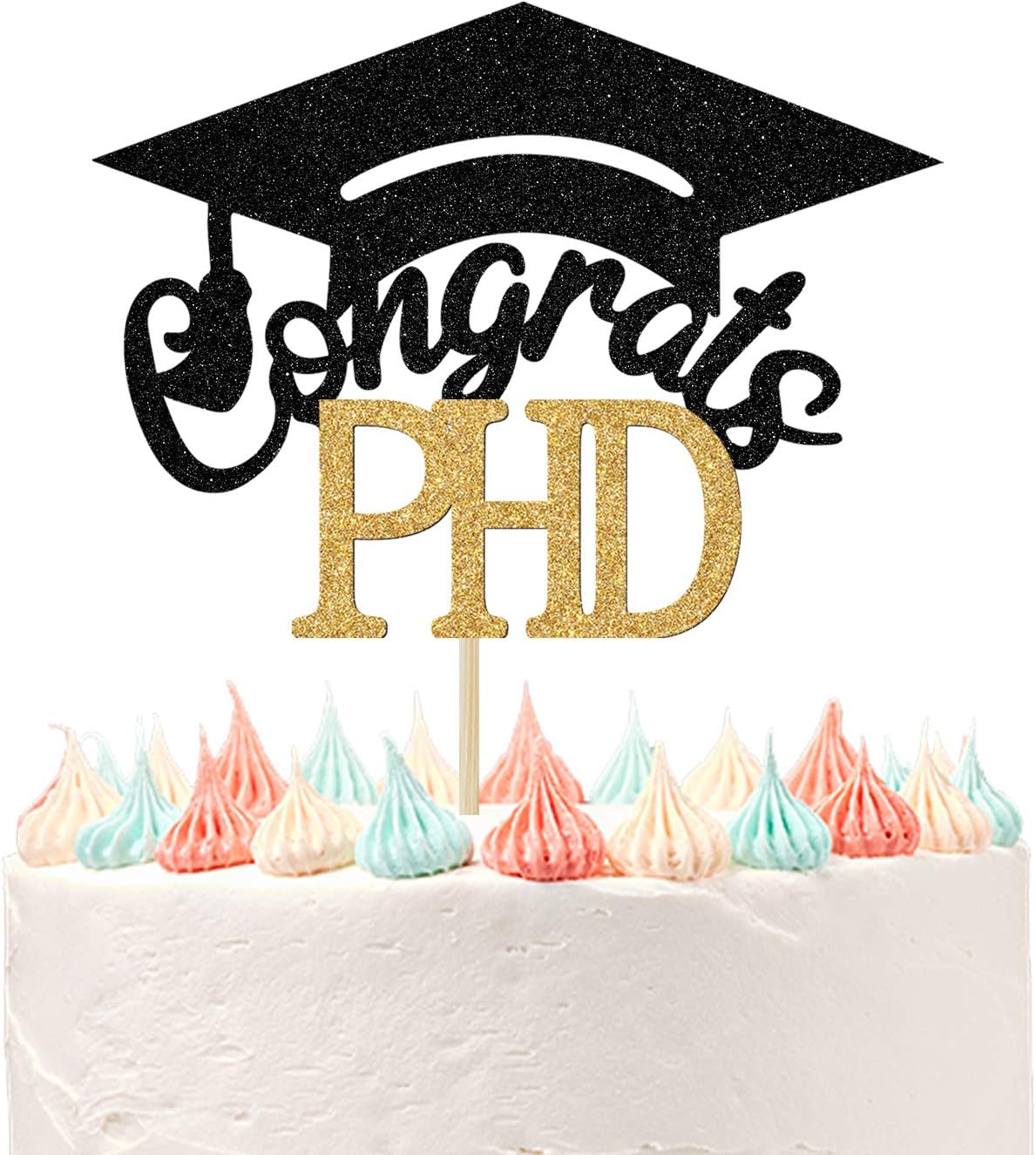 Amazon.com: Ferastar Congrats PHD Cake Topper, Happy Graduation Cake ...