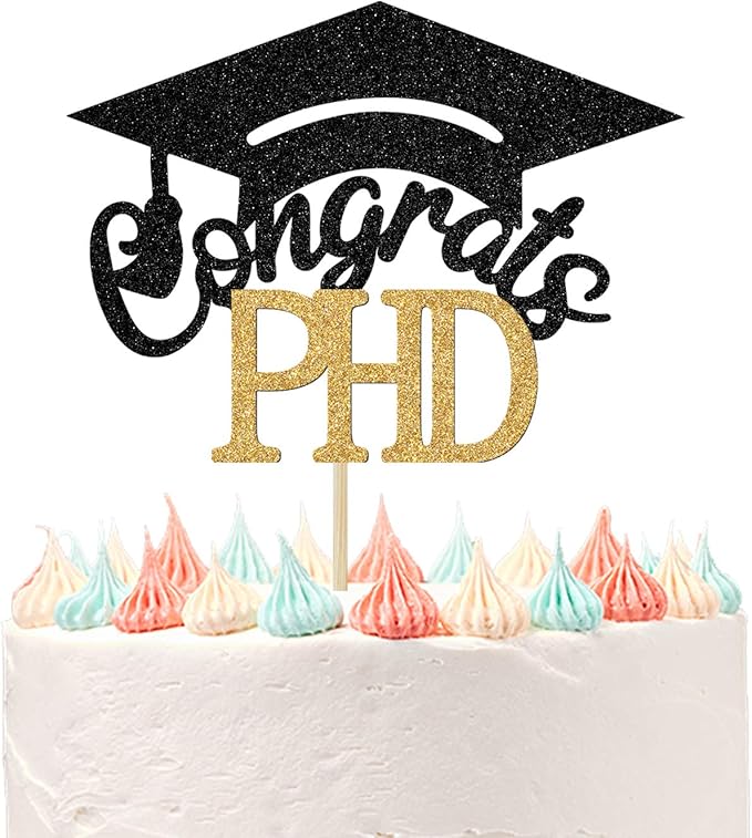Amazon.com: Ferastar Congrats PHD Cake Topper, Happy Graduation Cake ...