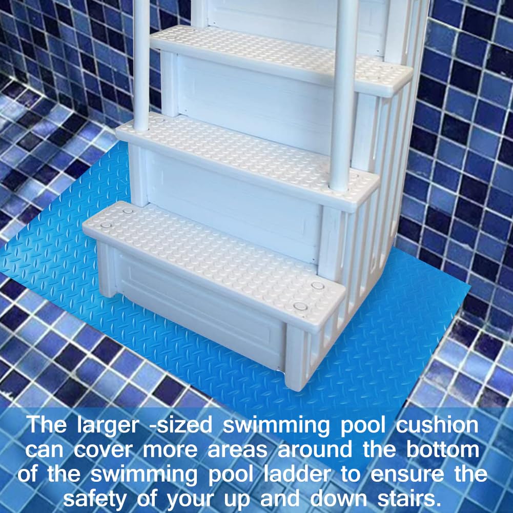 Pool Mat Swimming Pool Ladder Mat, 35"*16" Non-Slip Pool Ladder Pad ...