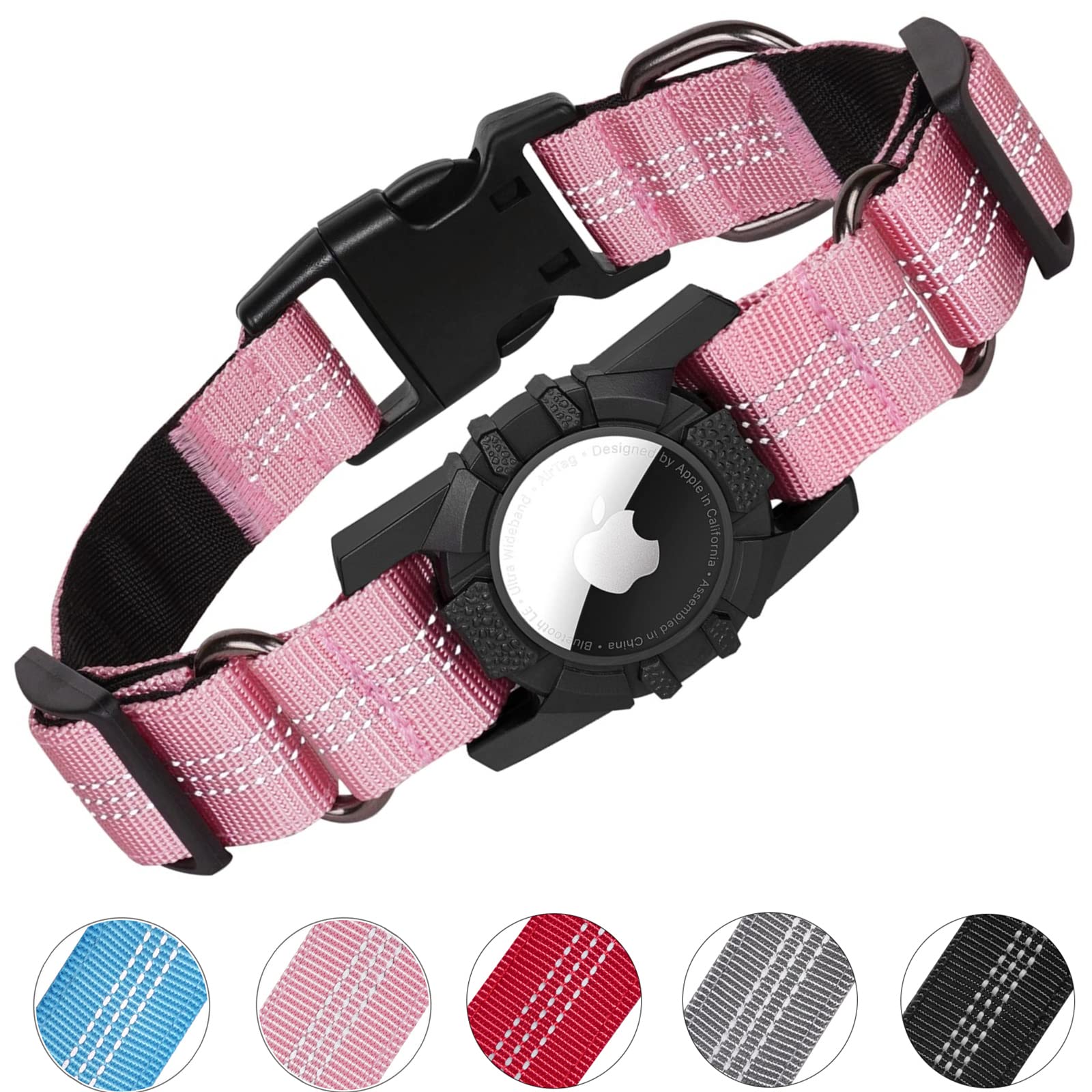 Snapklik.com : AirTag Dog Collar, FEEYAR Reflective Air Tag Dog Collar ...