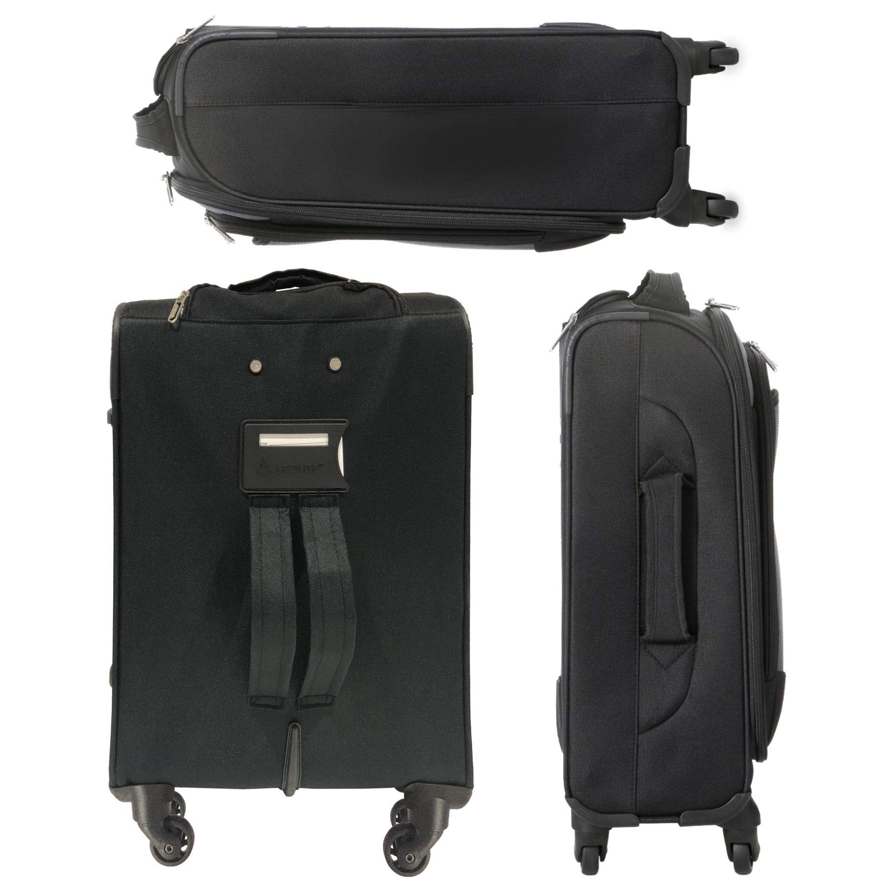 Lightweight 4 Wheel Carry On Hand Cabin Luggage Suitcase Black Grey For lightweight-4-wheel-carry-on-hand-cabin-luggage-suitcase-black-grey-for