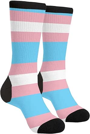 Amazon.com: Transgender Colored Flag Unisex Casual Sports Socks Knee ...