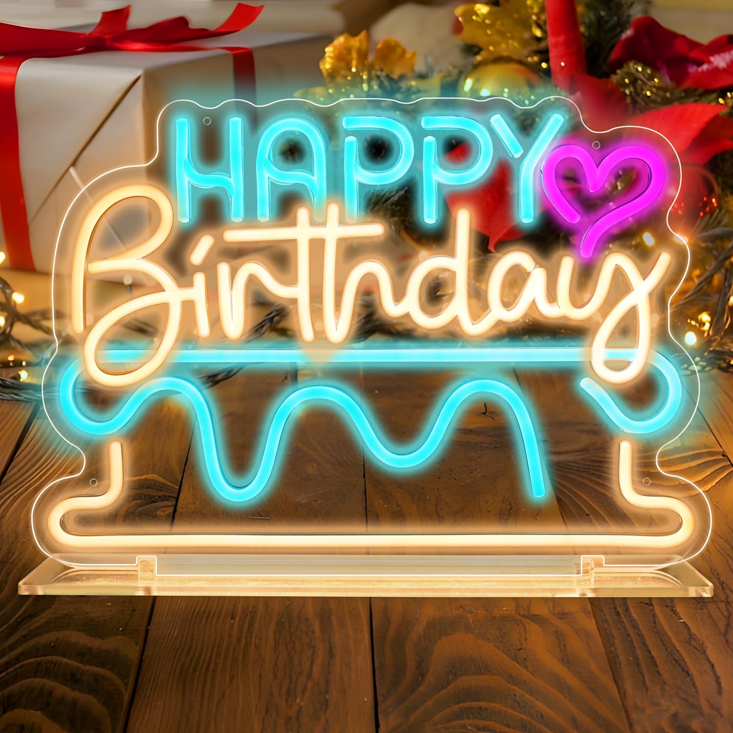 Amazon.com : Happy Birthday Neon Sign for Birthday Party Decor, Light ...