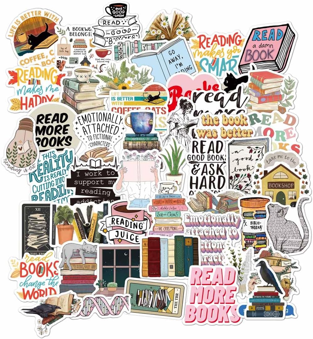 Amazon.com: Bookish Stickers for Kindle, 50pcs Reading Book Sticker for ...