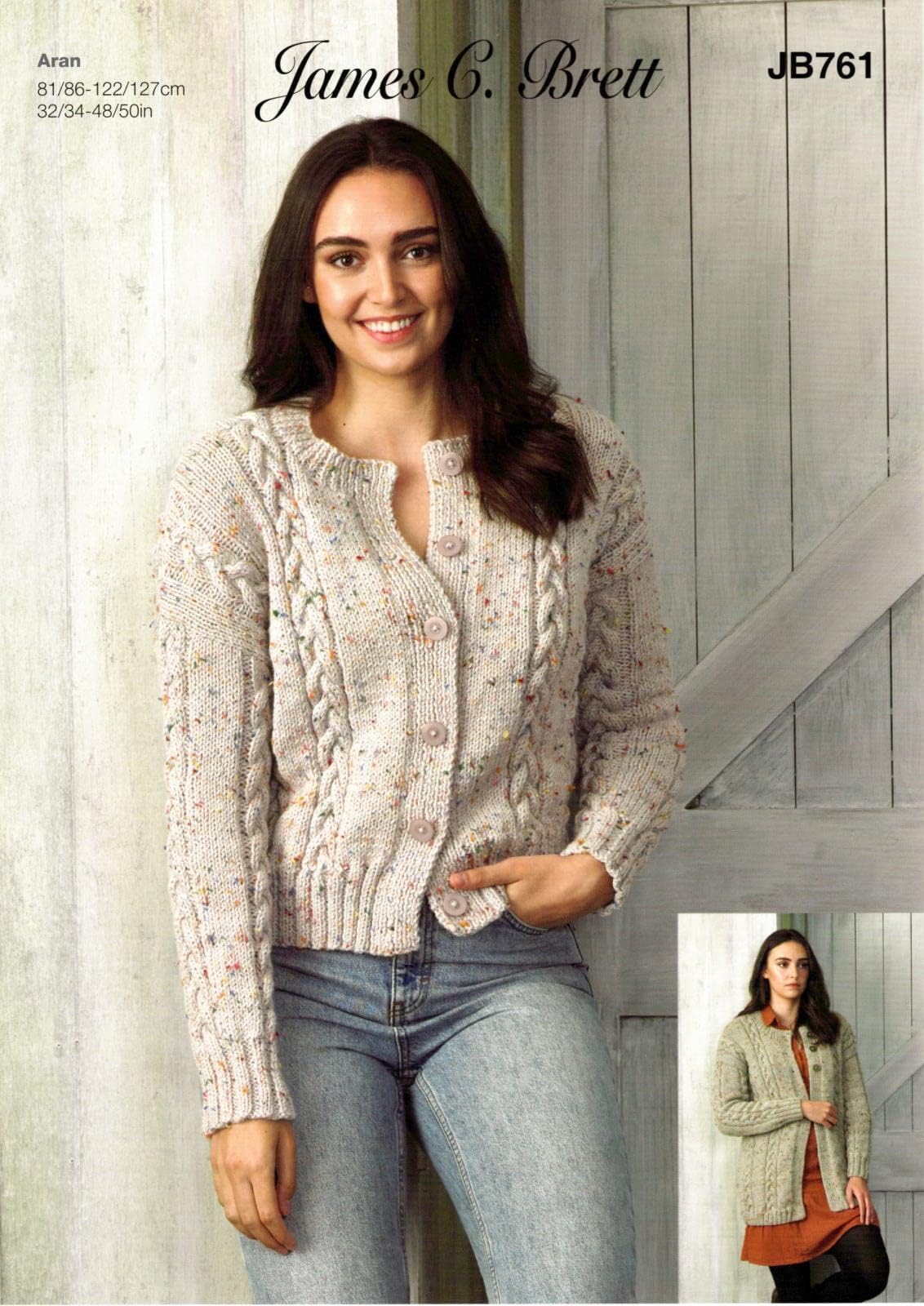 James C Brett JB670 Knitting Pattern Womens Cardigan Sweater in Marble ...
