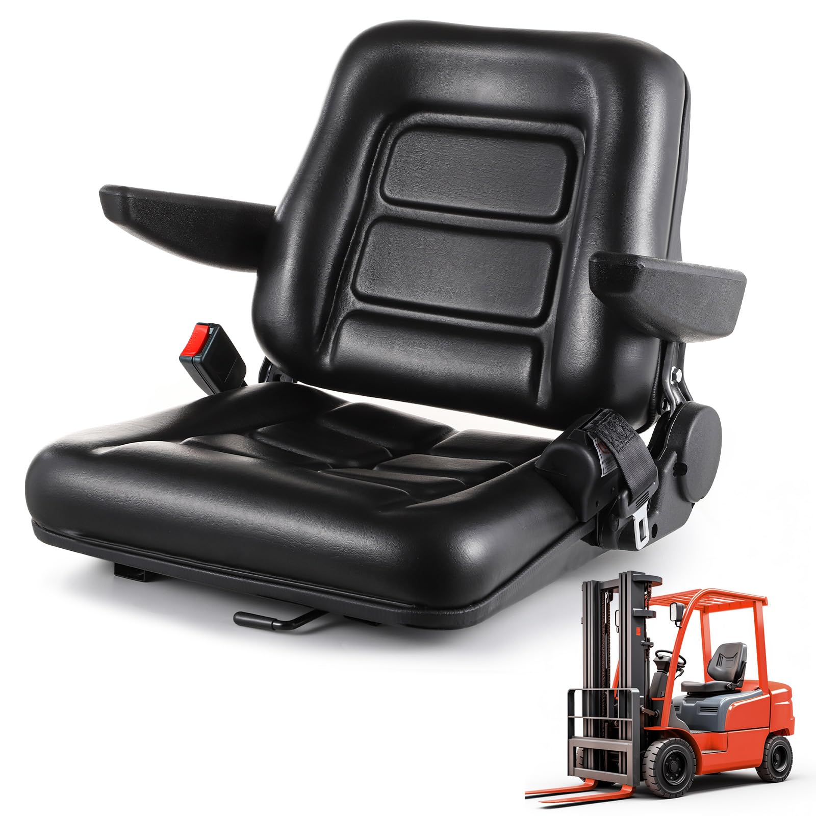 Ergonomic Vehicle Seat Universal Forklift Seat With Adjustable Backrest ...