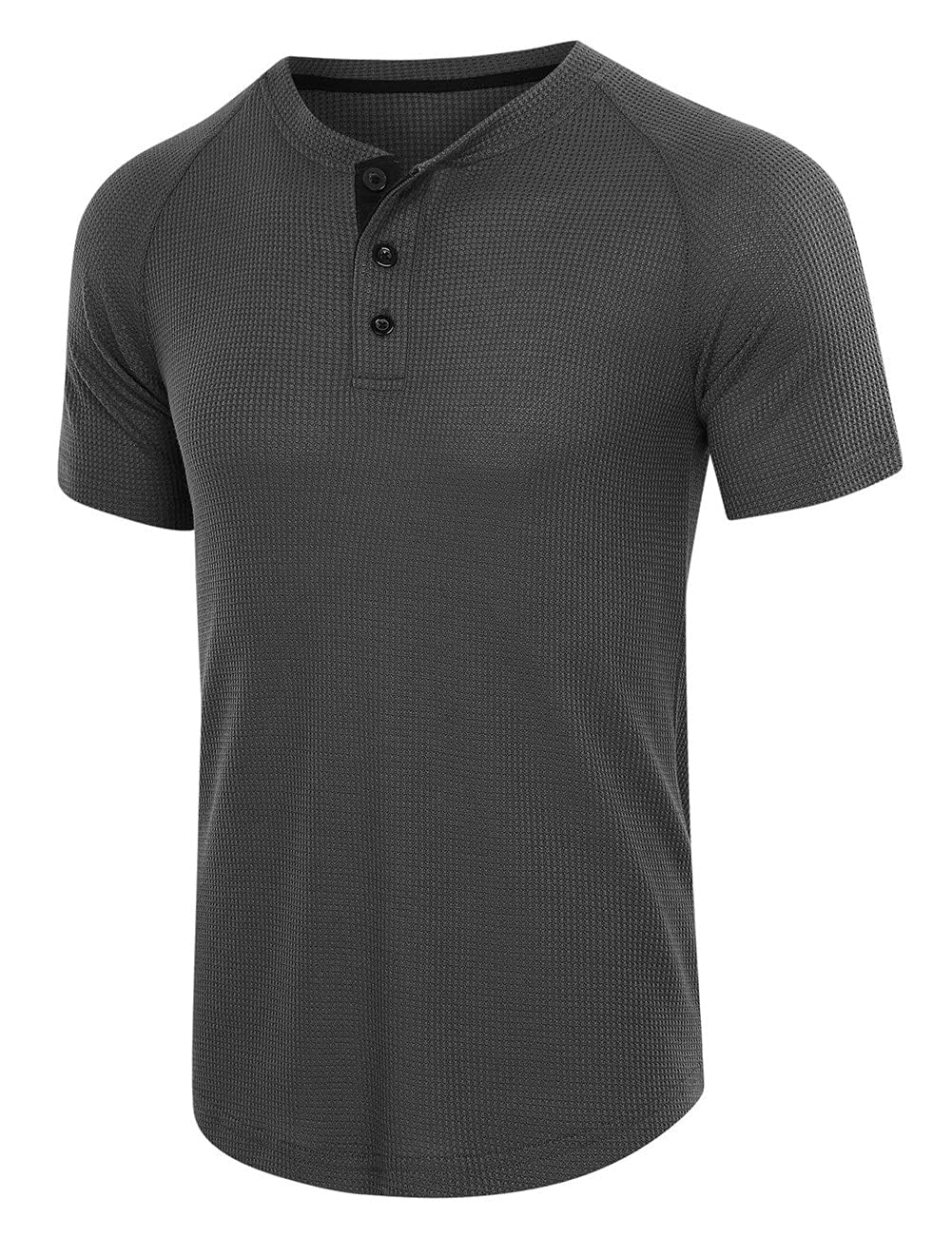 1 x Brand New Halfword Mens Short Sleeve T Shirt Waffle Henley Shirts ...