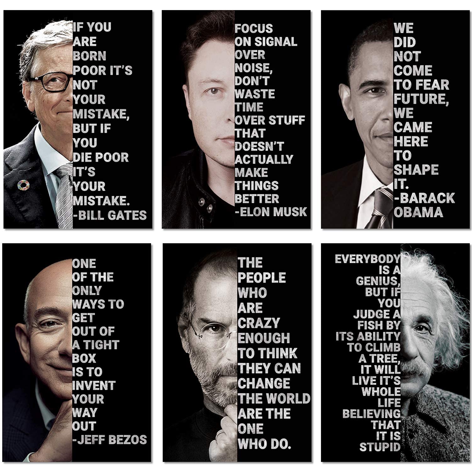 Boxart Motivational Wall Poster Steve Jobs Bill Gates Albert Einstein ...