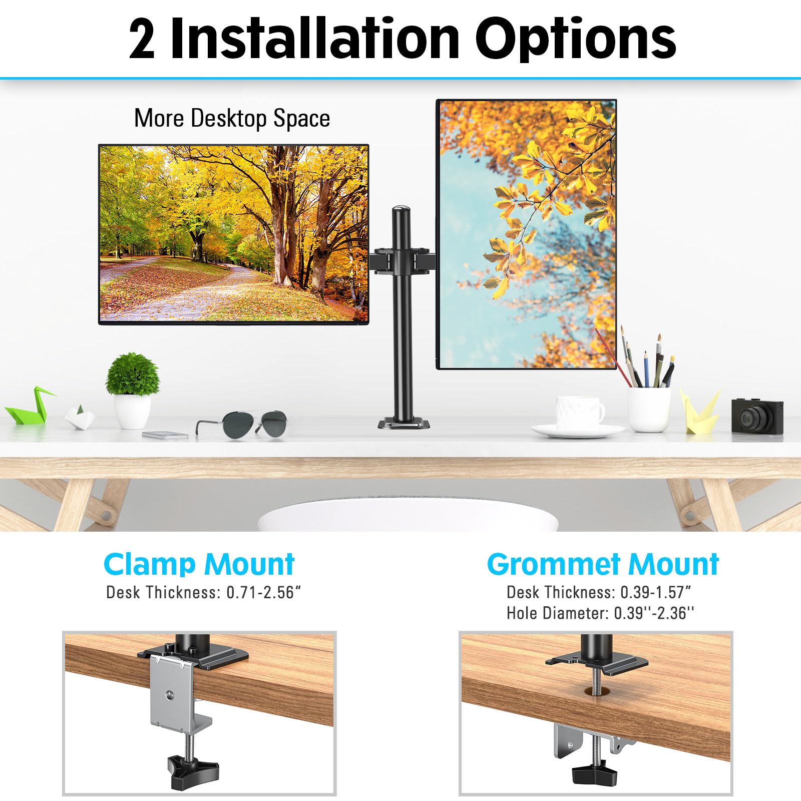 Snapklik.com : MOUNTUP Dual Monitor Desk Mount, Max 32 Inch Up To 17 ...